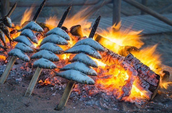 Espetos the best way to eat sardines, Malaga sardines Skewers