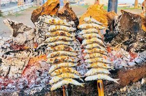Espetos the best way to eat sardines, Malaga sardines Skewers